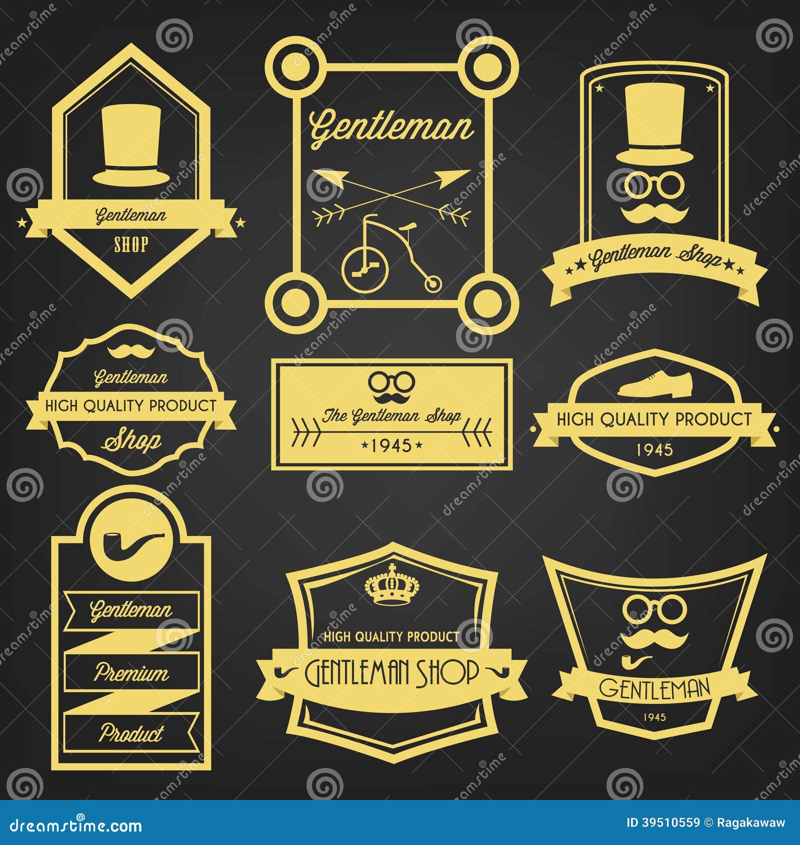 Gentleman Shop Vintage Label Stock Vector - Illustration of culture ...