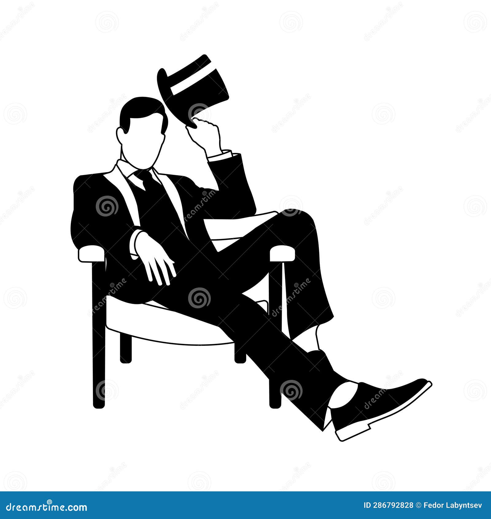 Gentleman Sitting in a Chair Stock Vector - Illustration of vector ...
