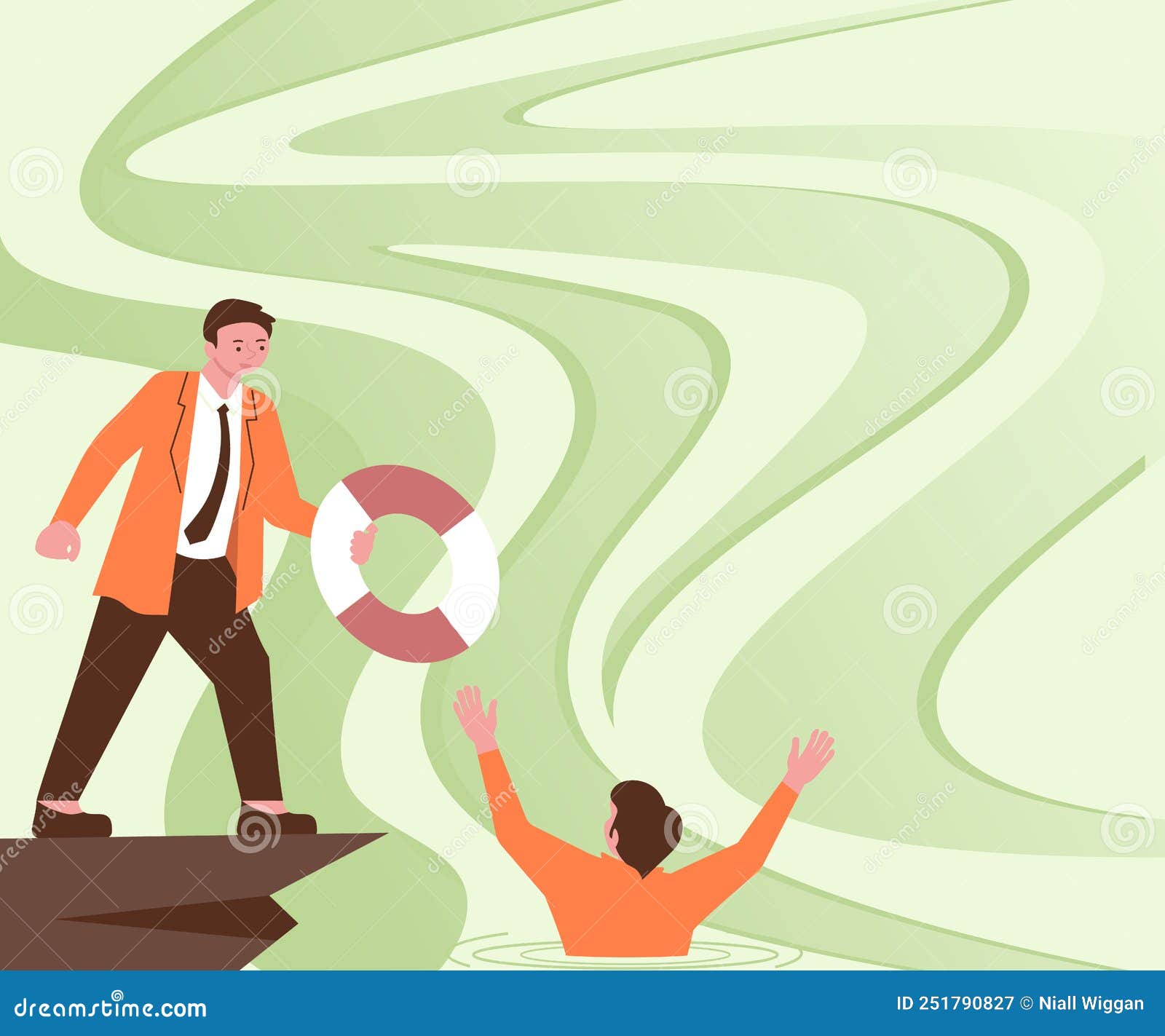 Gentleman in Suit Helping Colleague Representing Successful Teamwork ...