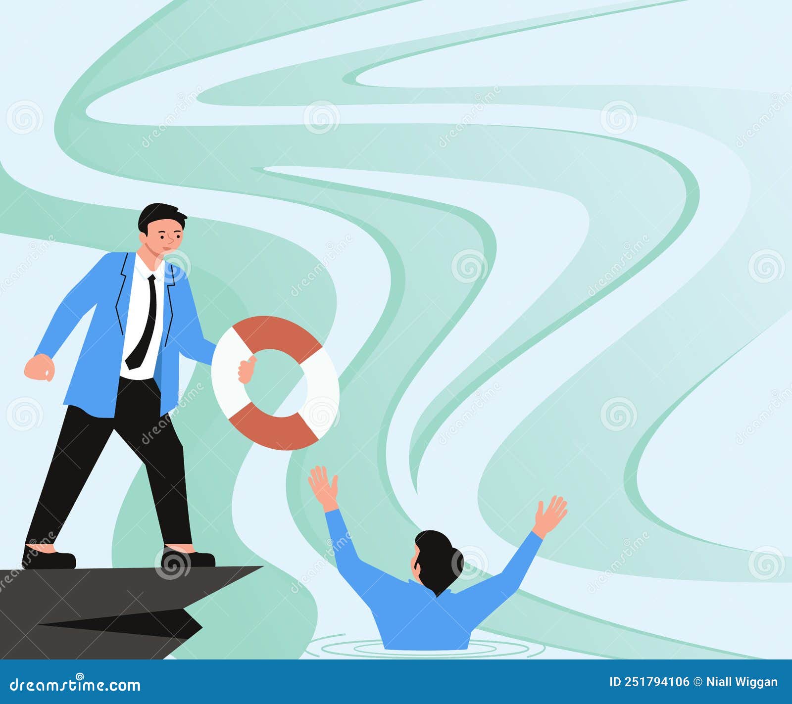 Gentleman in Suit Helping Colleague Representing Successful Teamwork ...