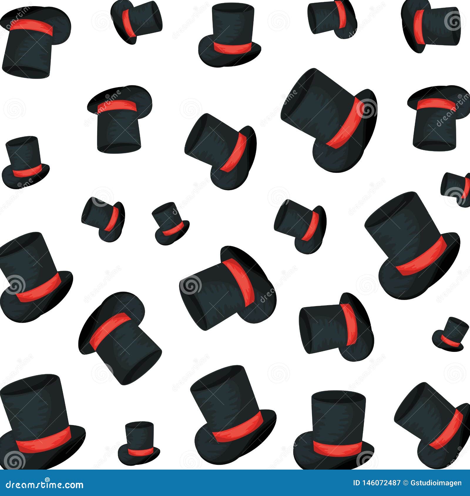 Gentleman Top Hat Pattern Background Stock Illustration - Illustration ...