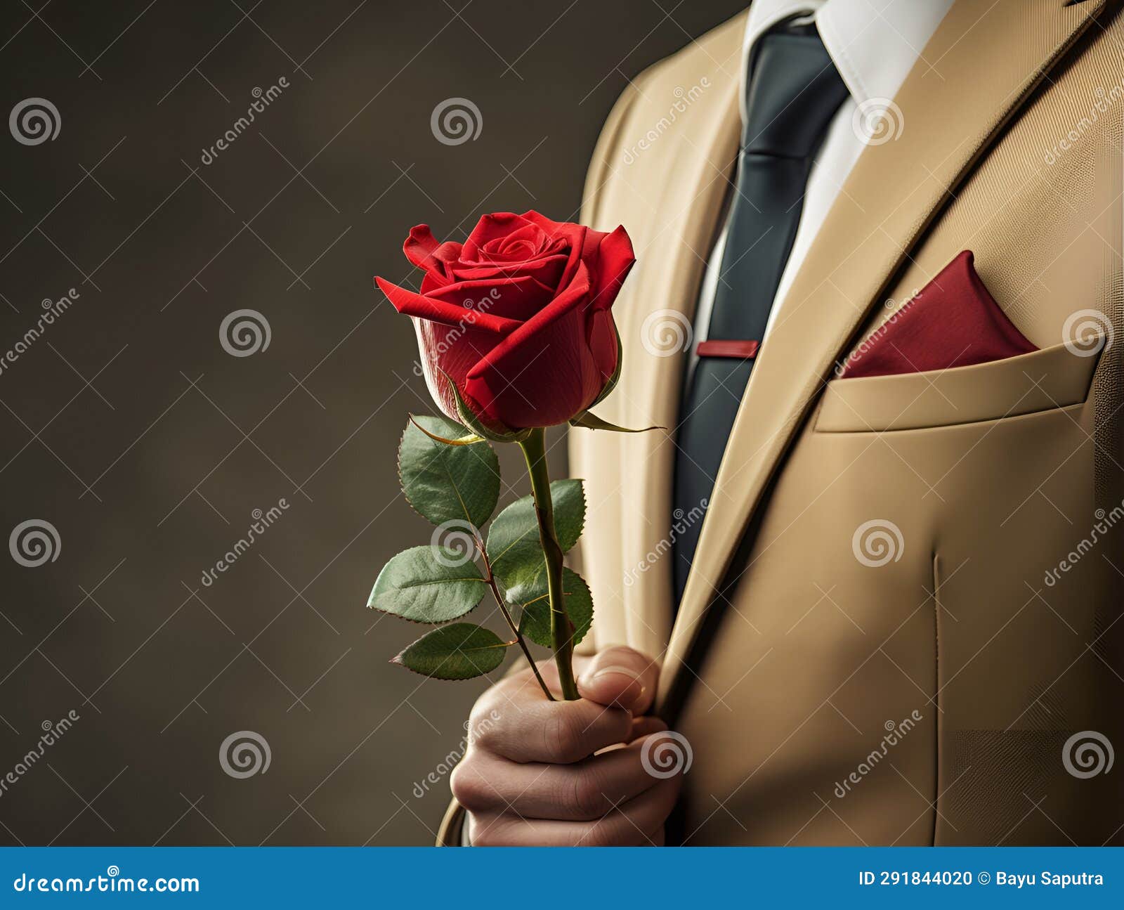 Gentlemen in Suits Holding Roses Blank Space, Ai Generative Stock ...