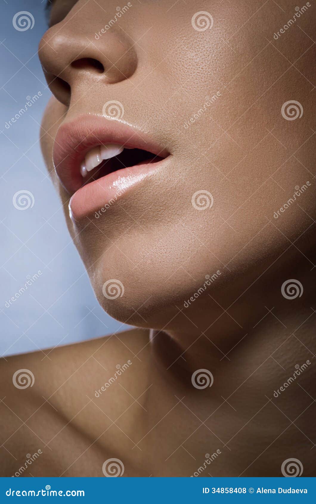 Gently Parted Lips Beautiful Woman Stock Photo - Image of adults, body ...