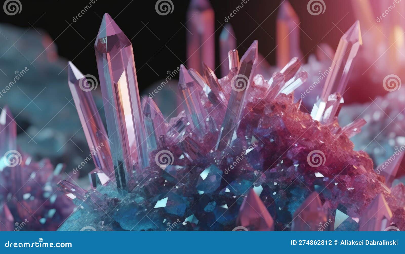 Gently Pink and Blue Crystals Close-up Stock Photo - Image of fashion ...