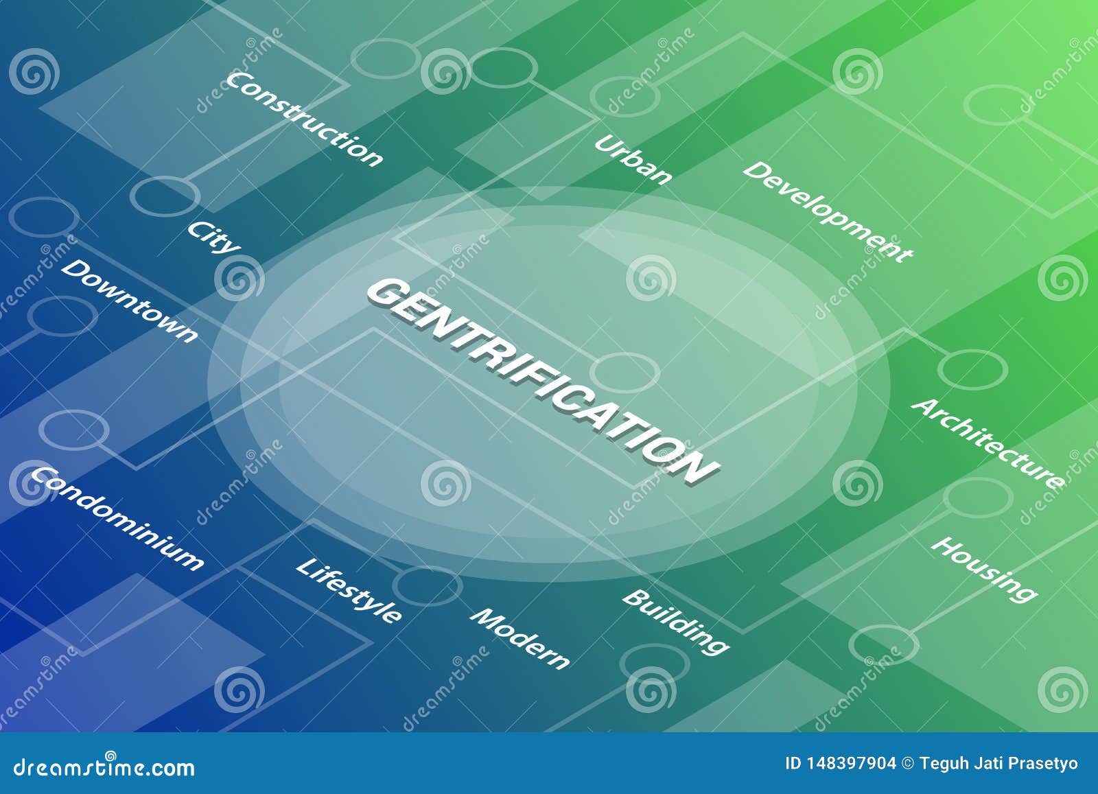 Gentrification Words Isometric 3d Word Text Concept with Some Related ...