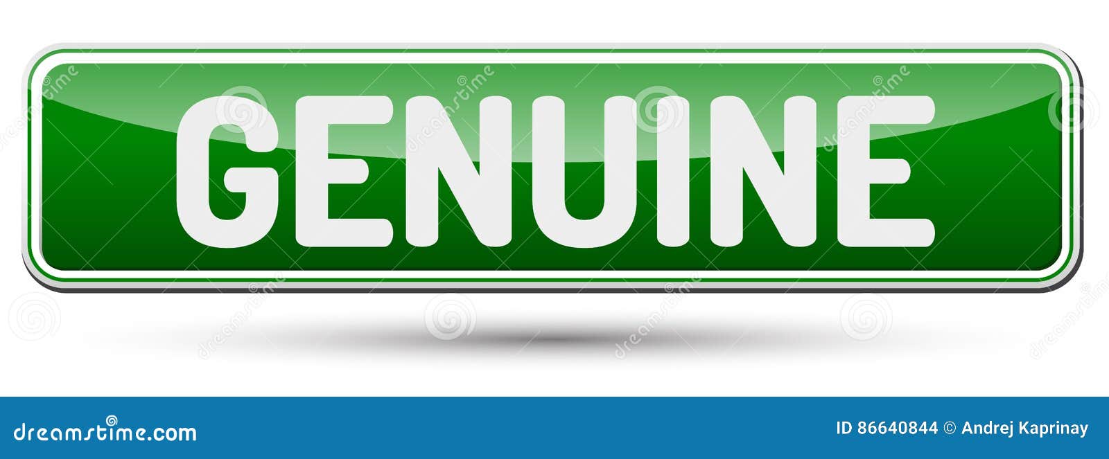 Genuine - Abstract Beautiful Button with Text. Stock Vector ...