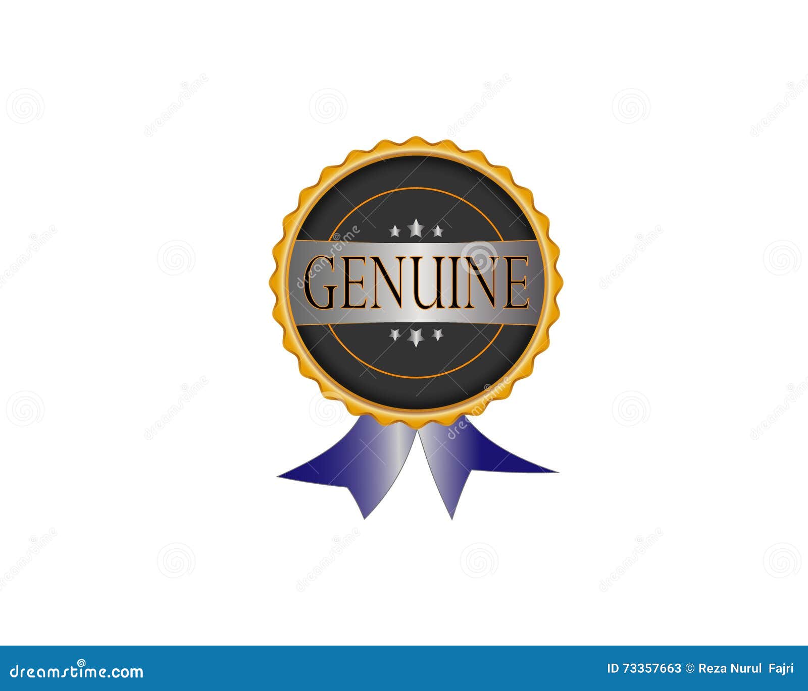 Genuine badge stock illustration. Illustration of blue - 73357663