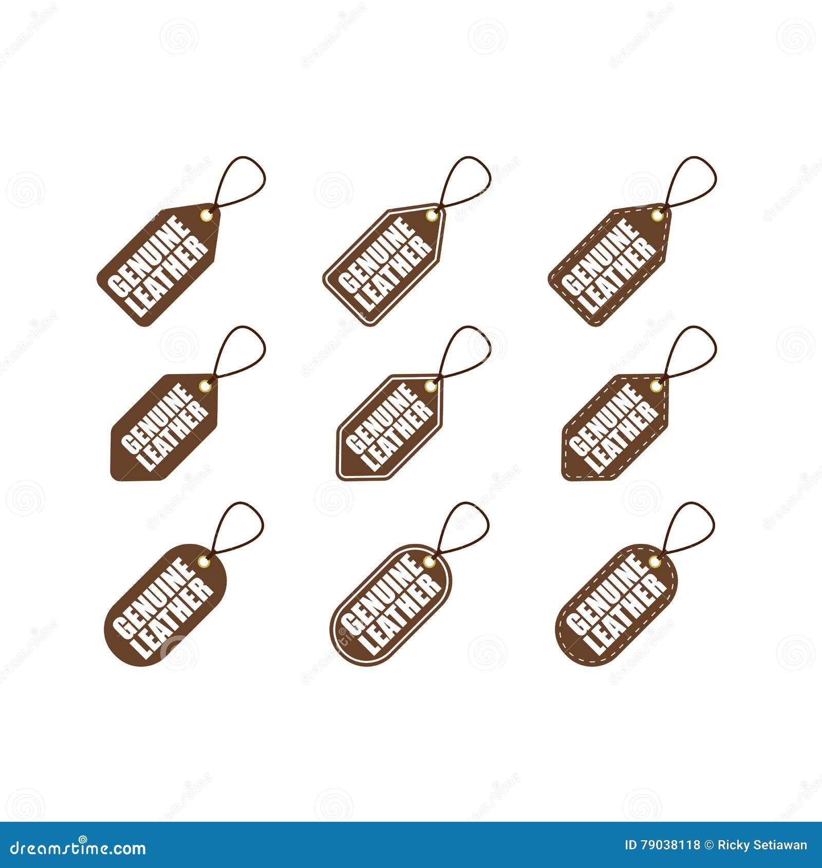Genuine Leather Tag Labels stock vector. Illustration of empty - 79038118