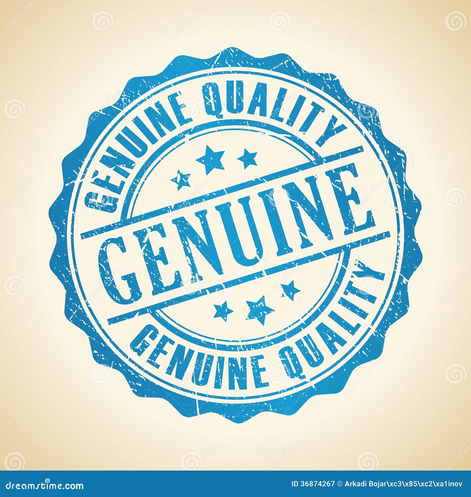 Genuine Retro Stamp Cartoon Vector | CartoonDealer.com #36874267