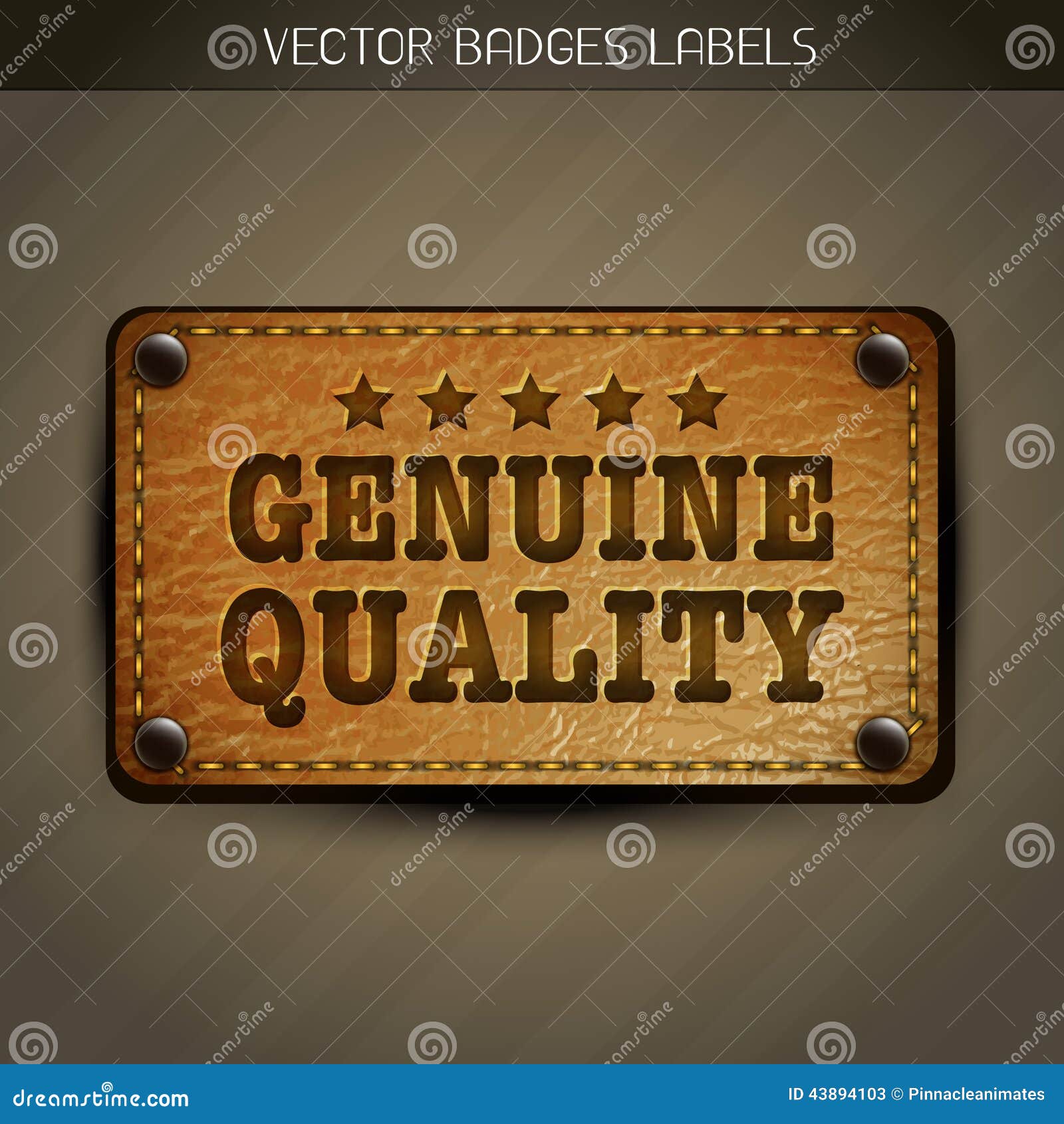 Genuine Style Leather Label Design Stock Vector - Illustration of ...