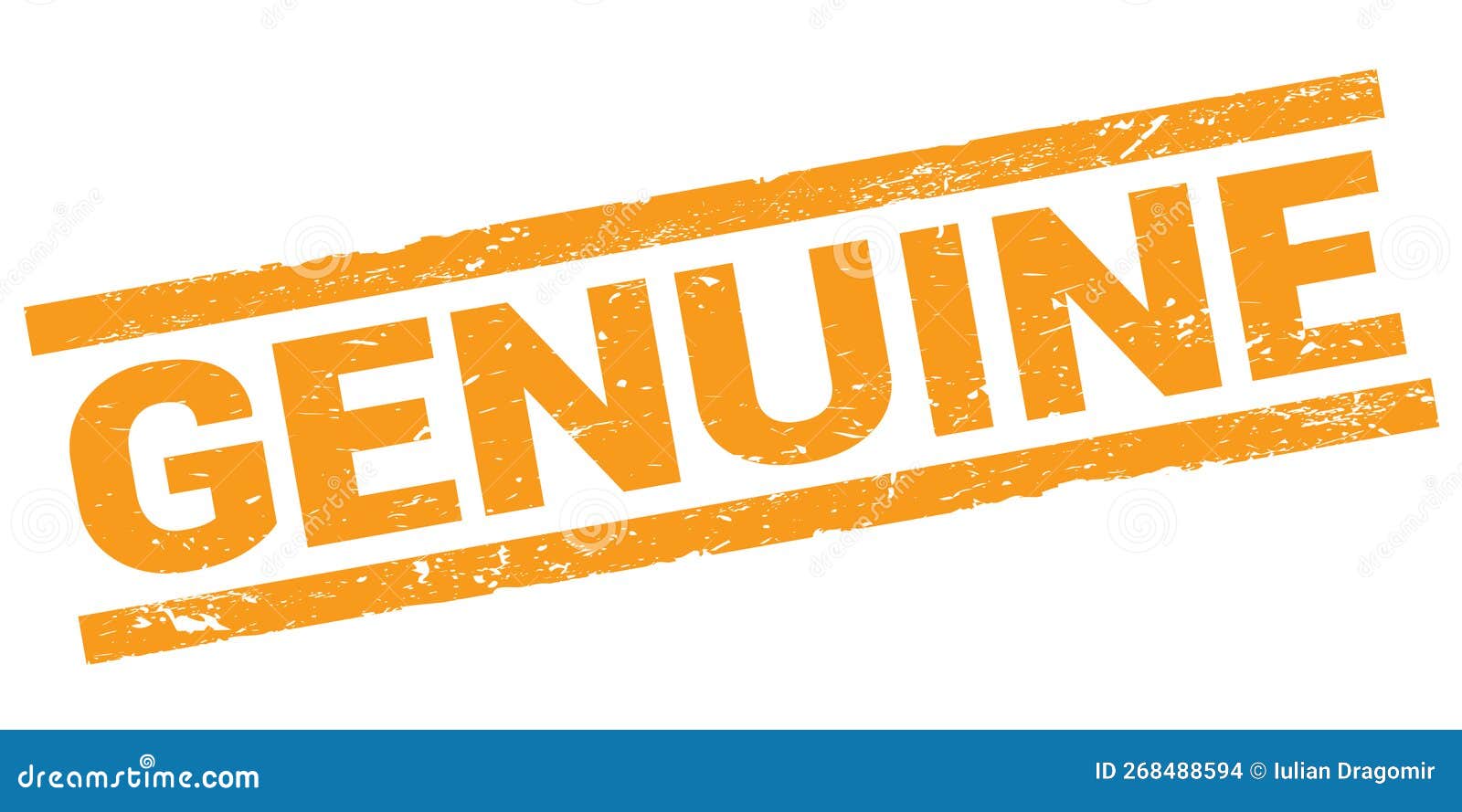 GENUINE Text on Orange Rectangle Stamp Sign Stock Illustration ...