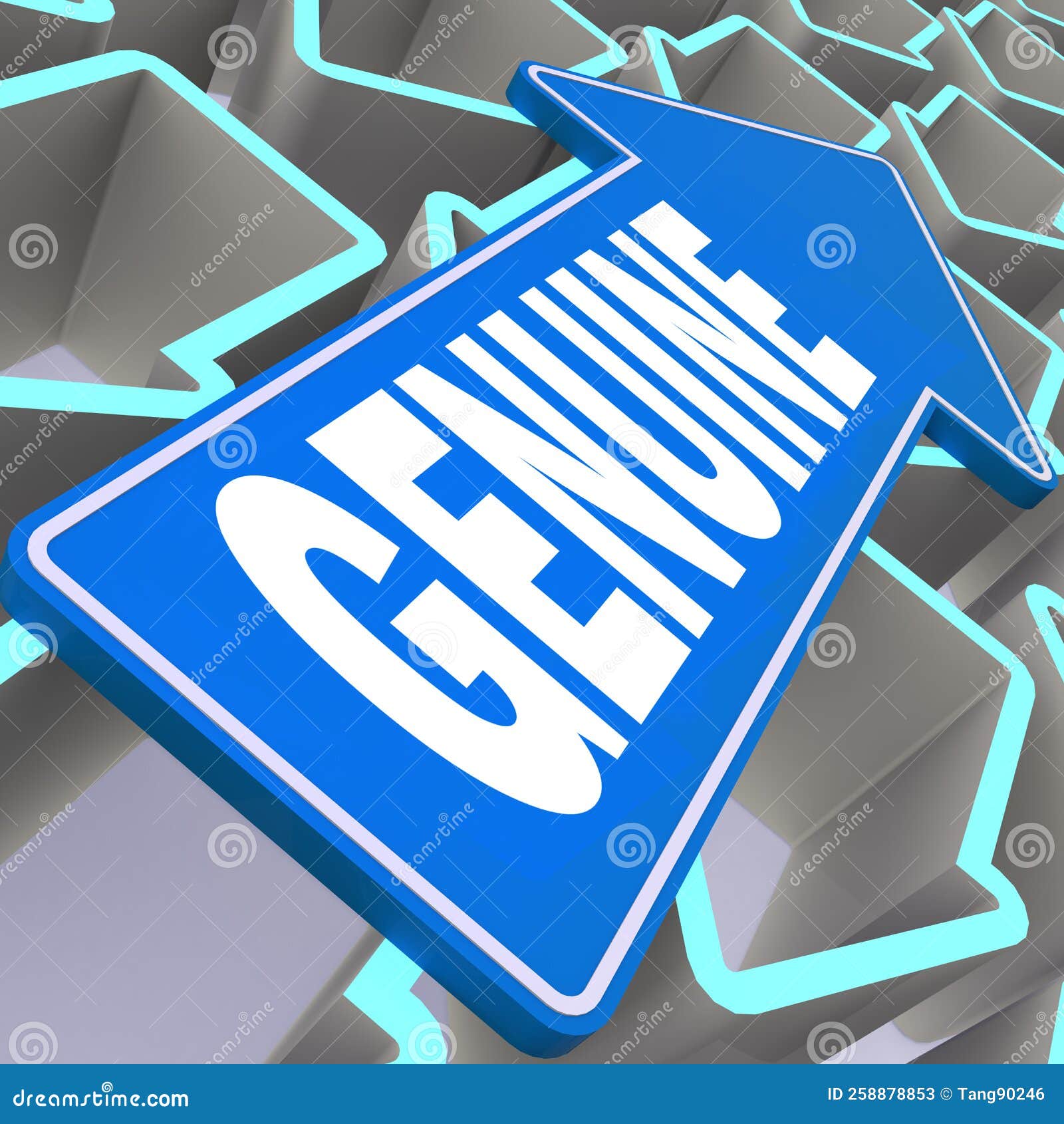 Genuine Word with Blue Arrow Stock Illustration - Illustration of ...