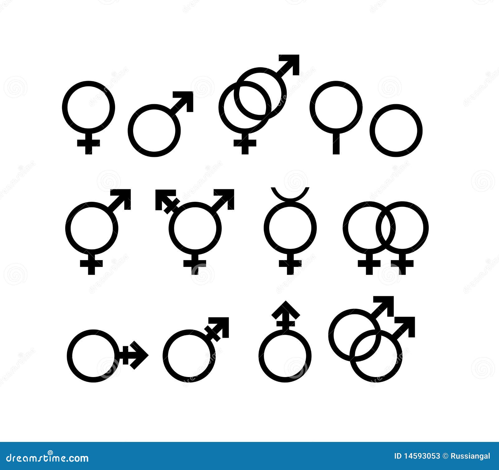 Genussymboler vektor illustrationer. Illustration av manlig - 14593053