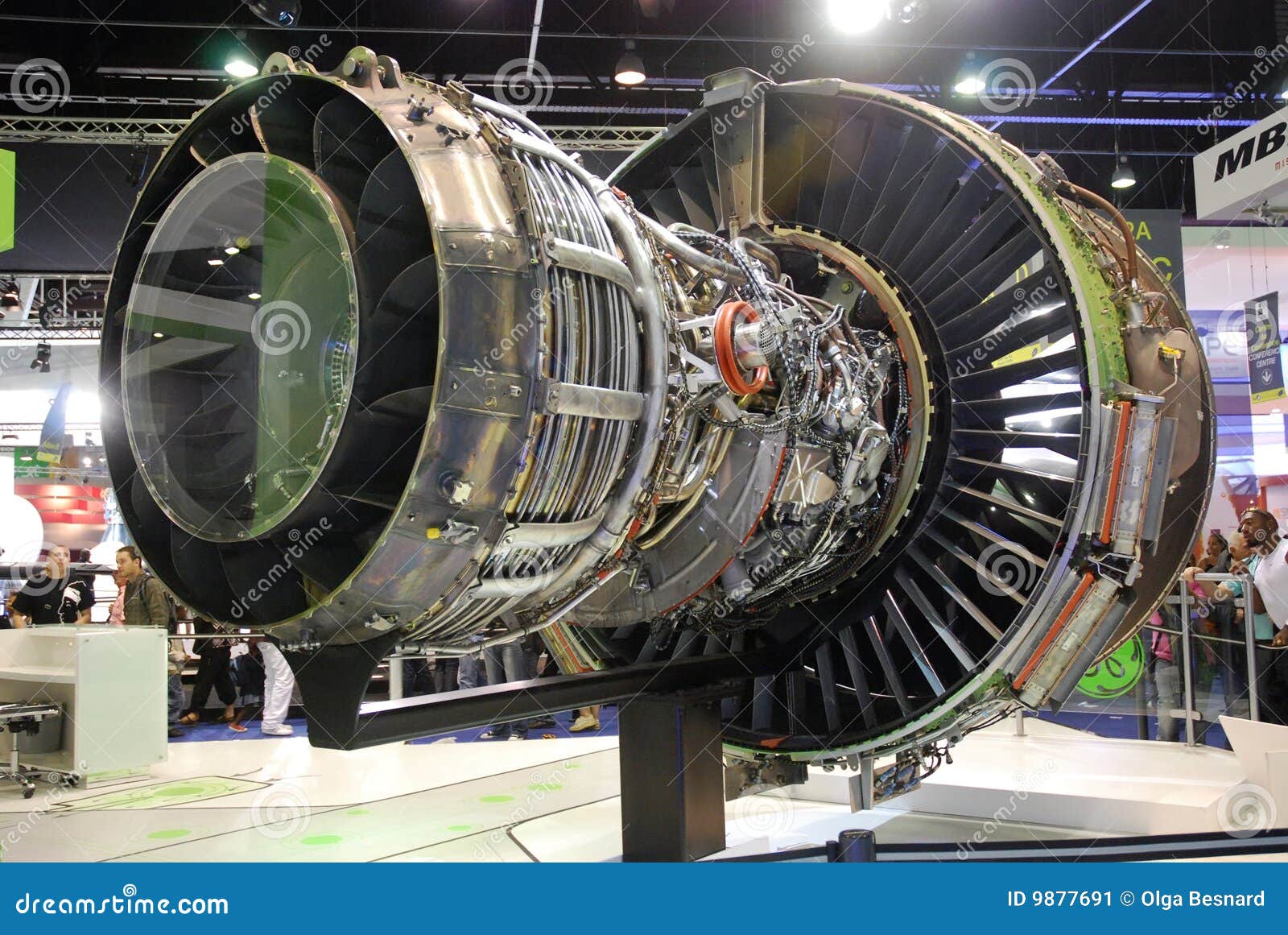 GEnx jet engine, rear view editorial photo. Image of turbofan - 9877691