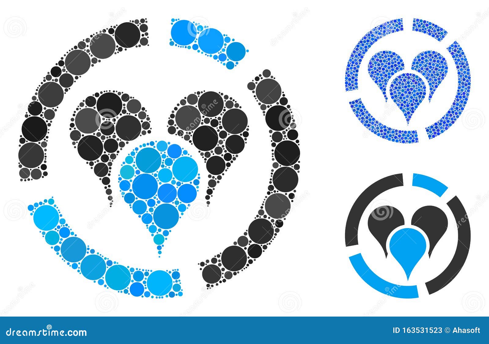Geo Location Diagram Mosaic Icon of Circle Dots Stock Illustration ...