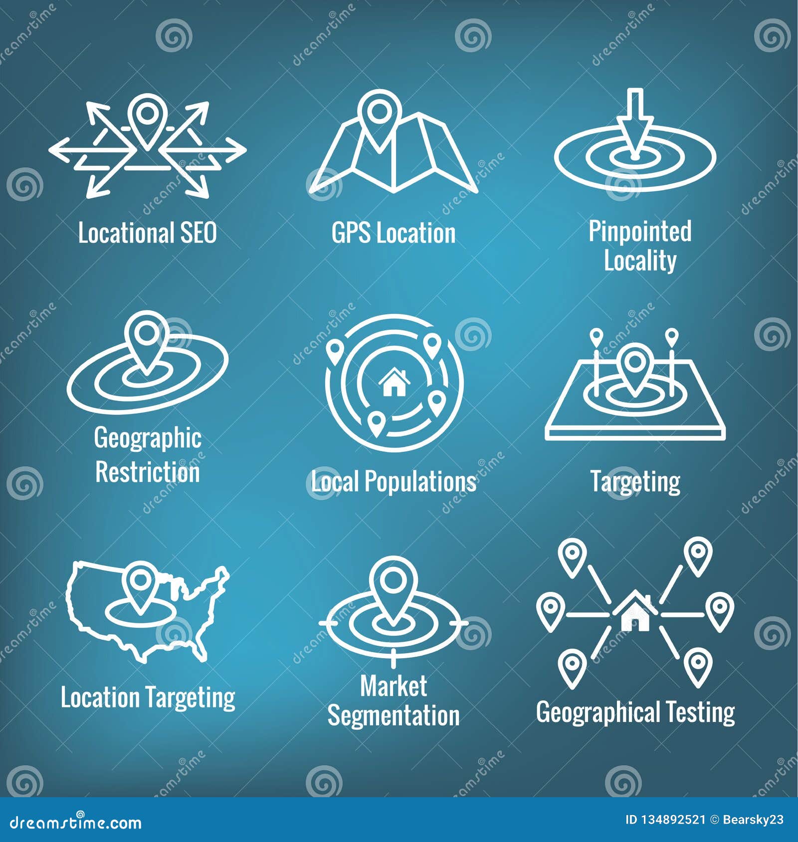 Geo Location Targeting with GPS Positioning and Geolocation Icon Set ... Geo Location Targeting with GPS Positioning and Geolocation Icon Set ...