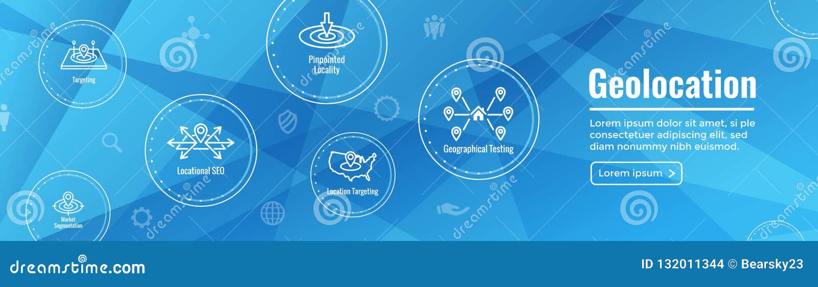 Geo Location Targeting with GPS Positioning and Geolocation Icon Stock ...