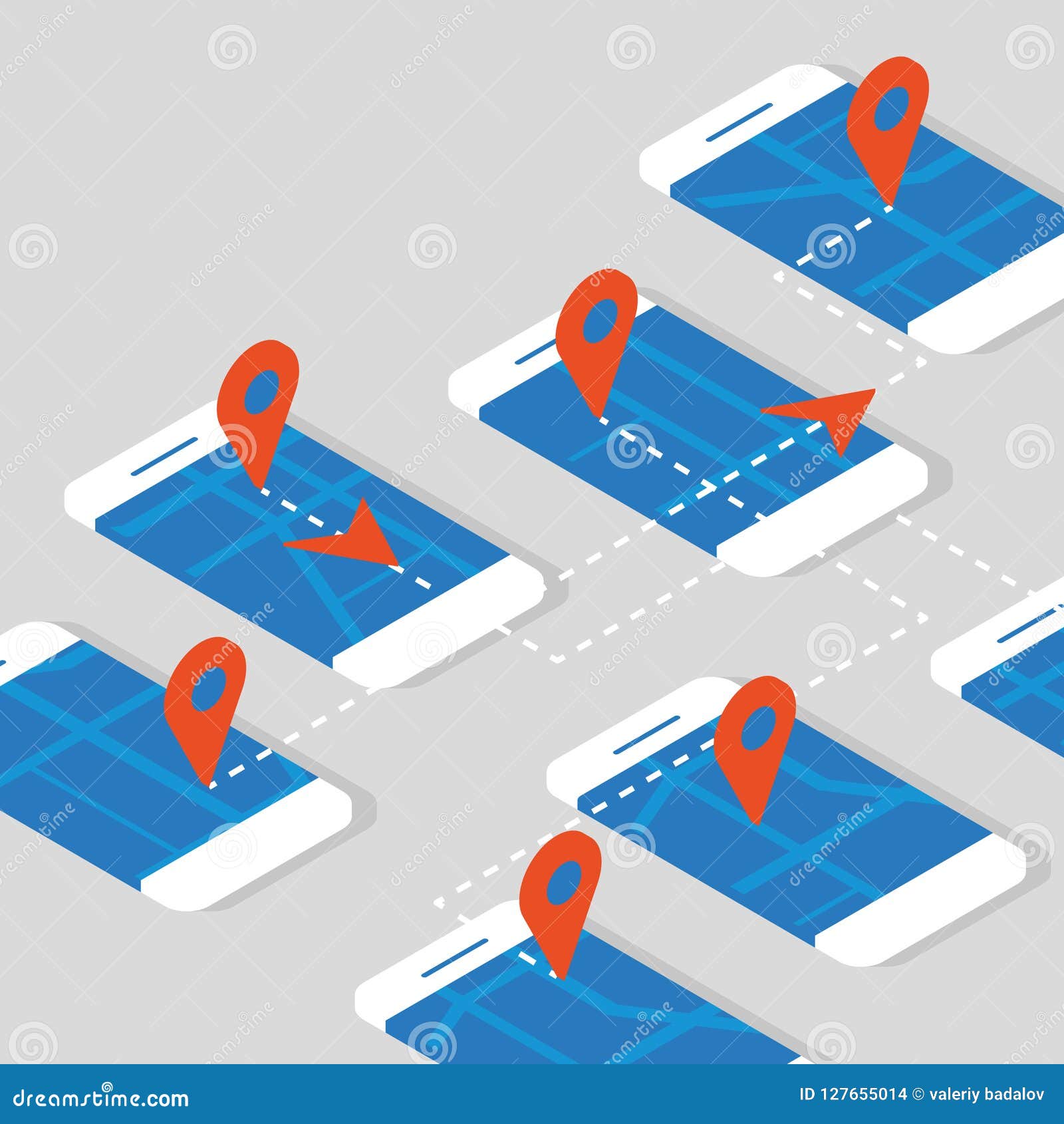 Geo Location, Geo Targeting, Navigation Flat Isometric Vector Concept ...