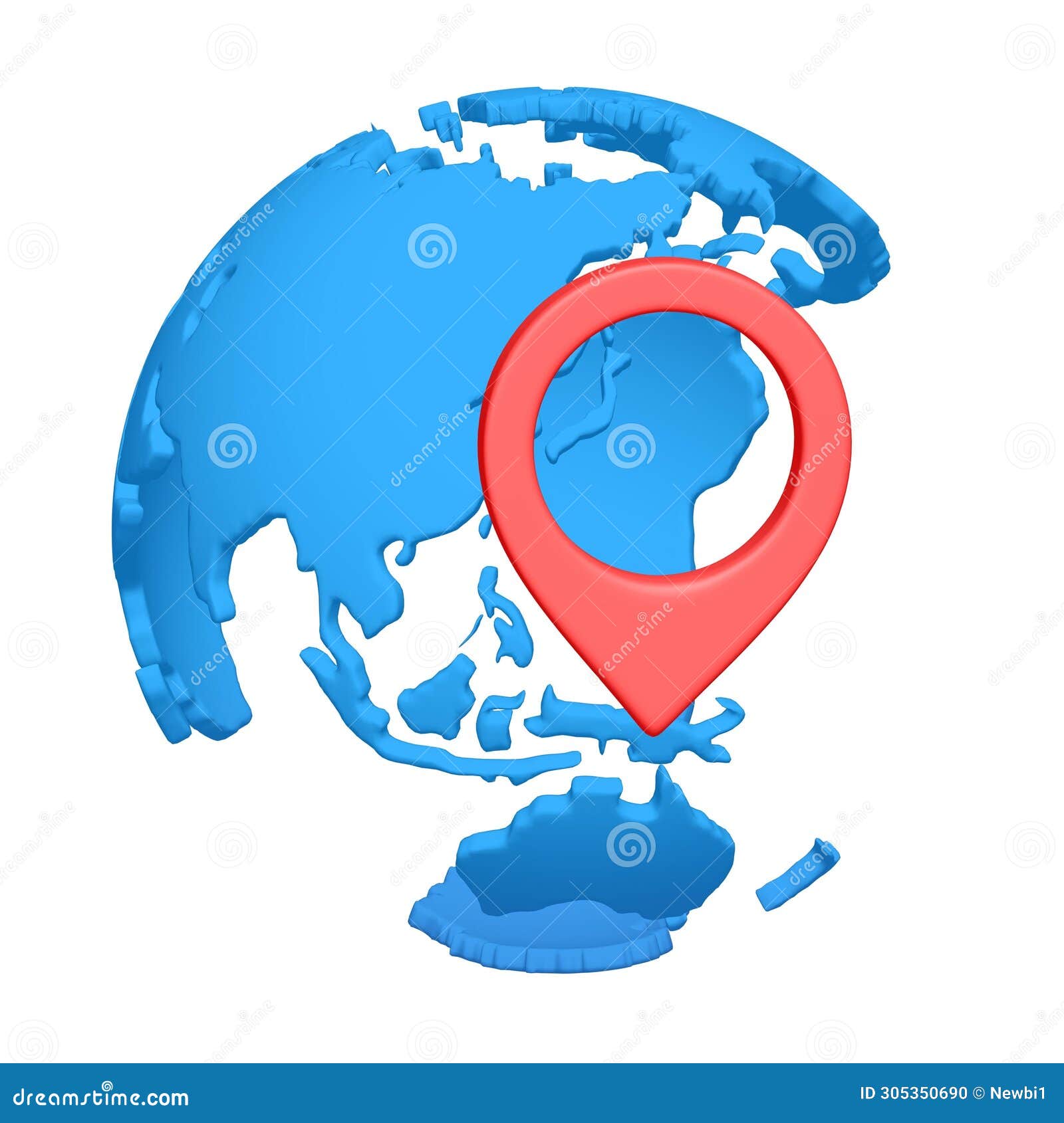 Geo Mark Pointer on Planet Earth. Navigation Concept Stock Illustration ...