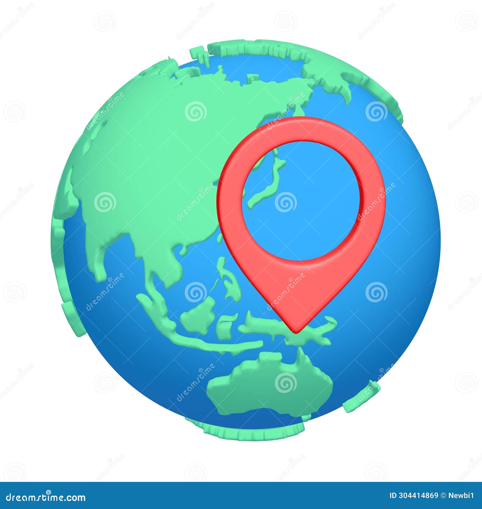 Geo Mark Pointer on Planet Earth. Navigation Concept Stock Illustration ...