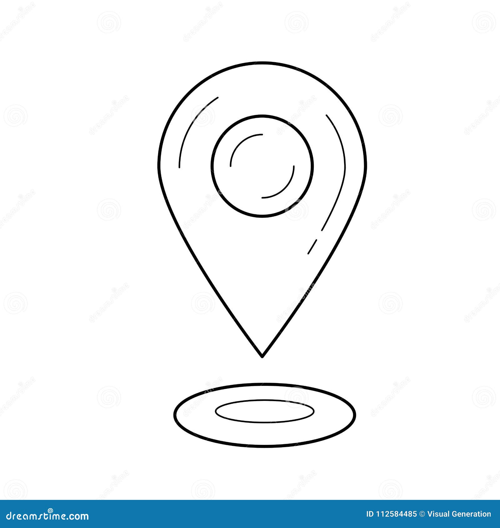 Geo tag line icon. stock vector. Illustration of black - 112584485