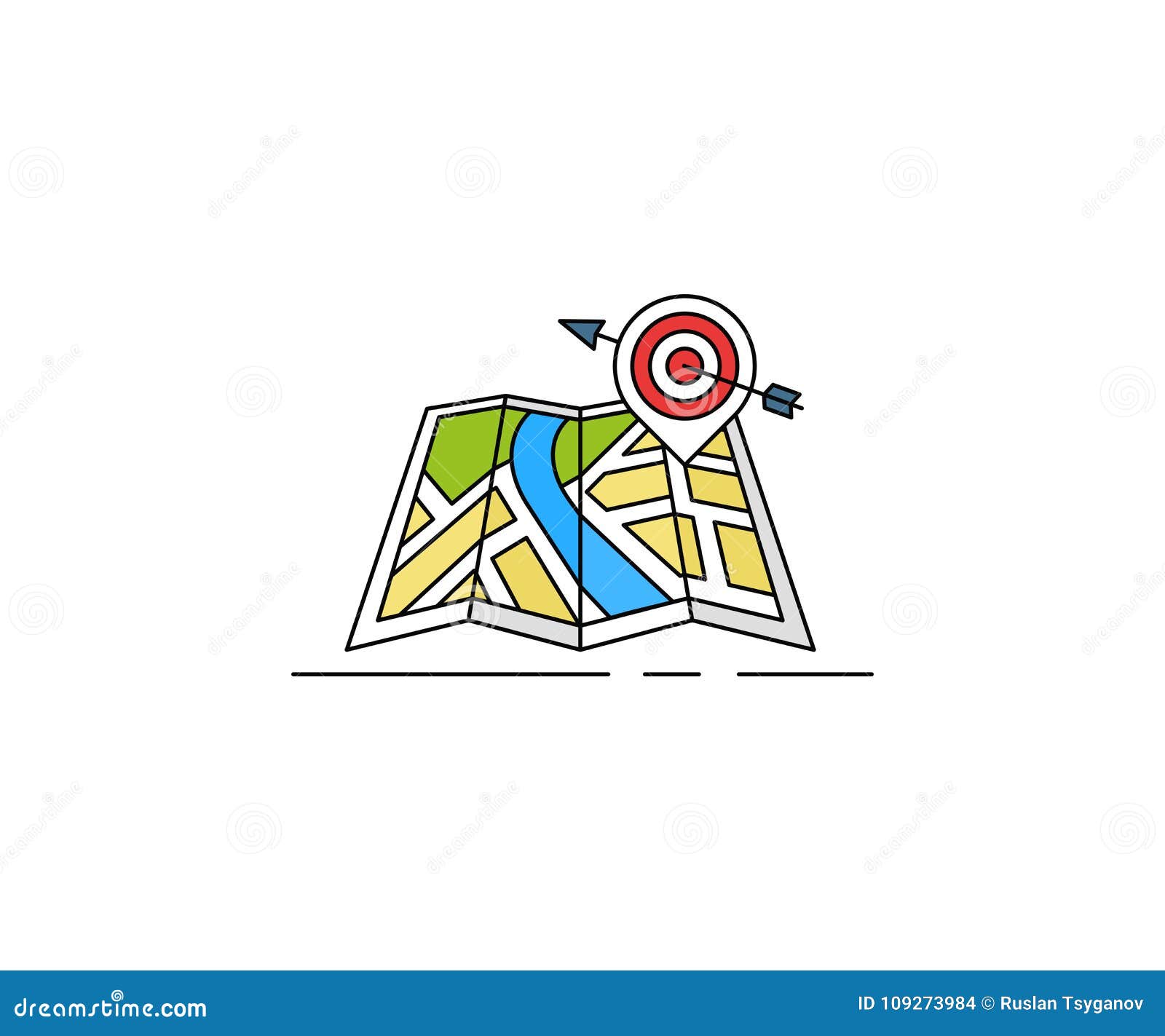 Geo-targeting Conceptual Icon. Map Location Vector Design Stock Vector ...