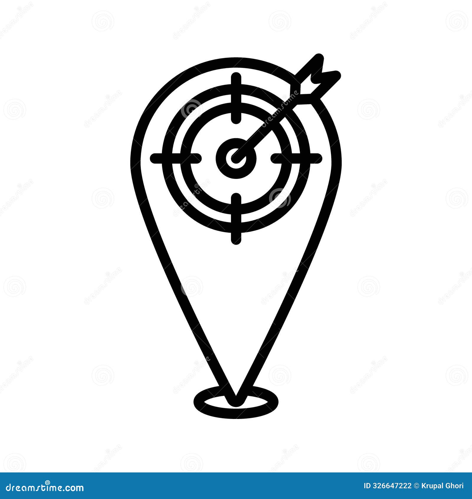 Geo Targeting Linear Logo Mark in Black and White Stock Vector ...