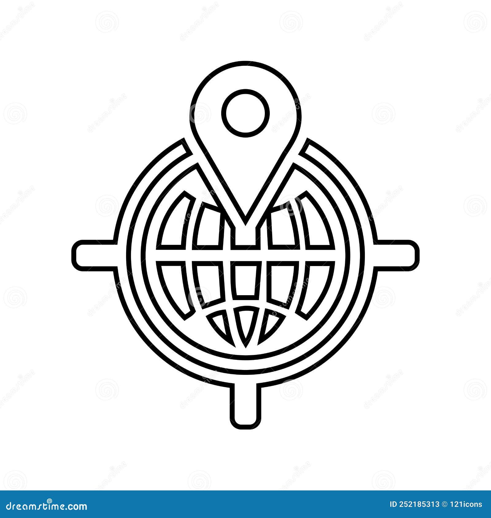 GEO Targeting Outline Icon. Line Art Vector Stock Illustration ...