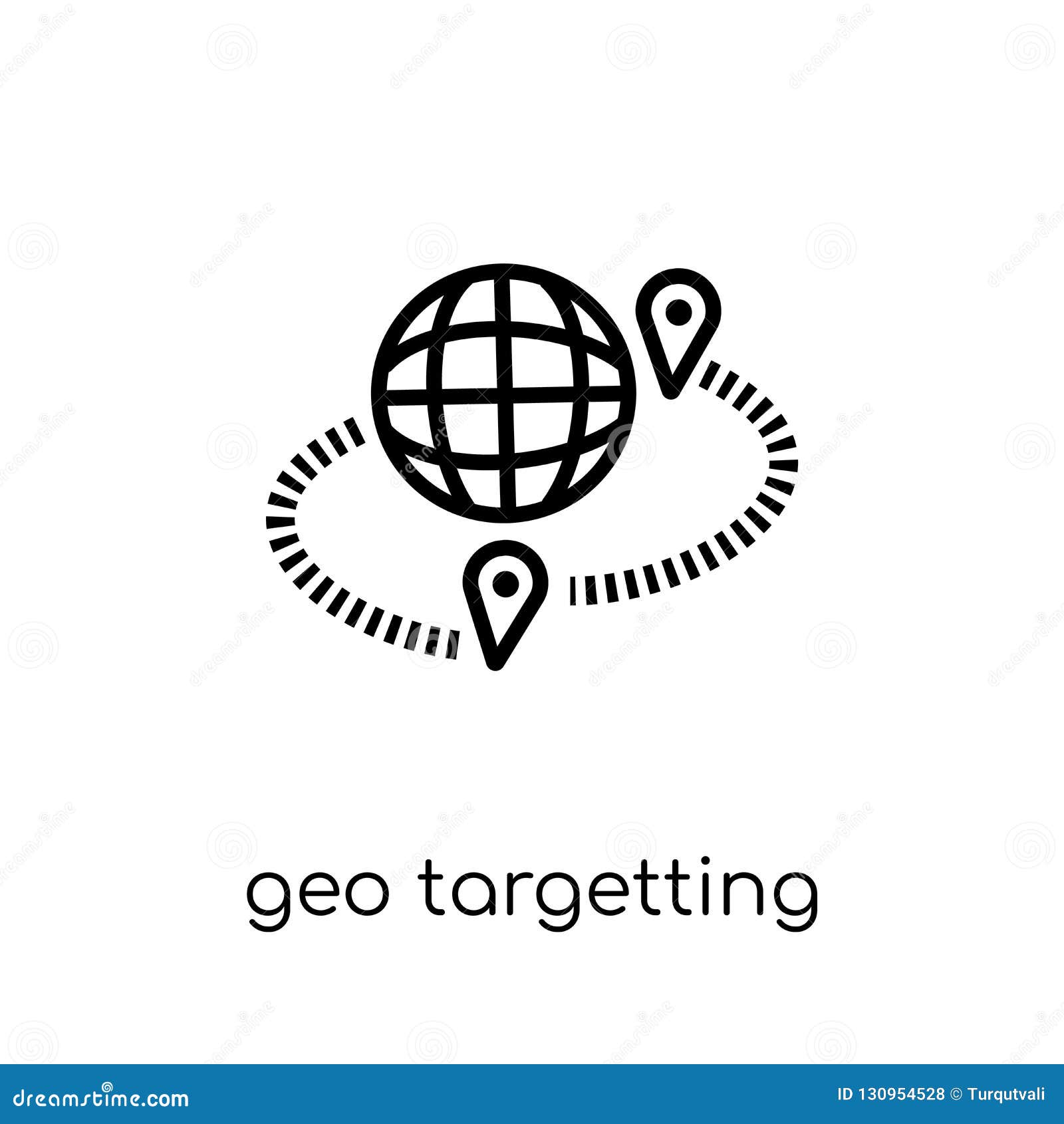 Geo Targetting Icon. Trendy Modern Flat Linear Vector Geo Target Stock ...