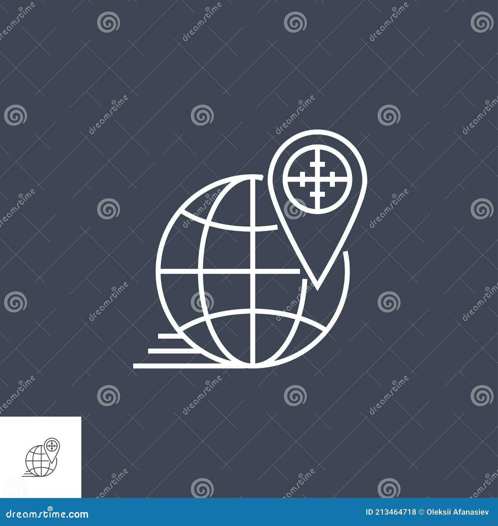 Geo Targetting Line Icon stock vector. Illustration of geographic ...