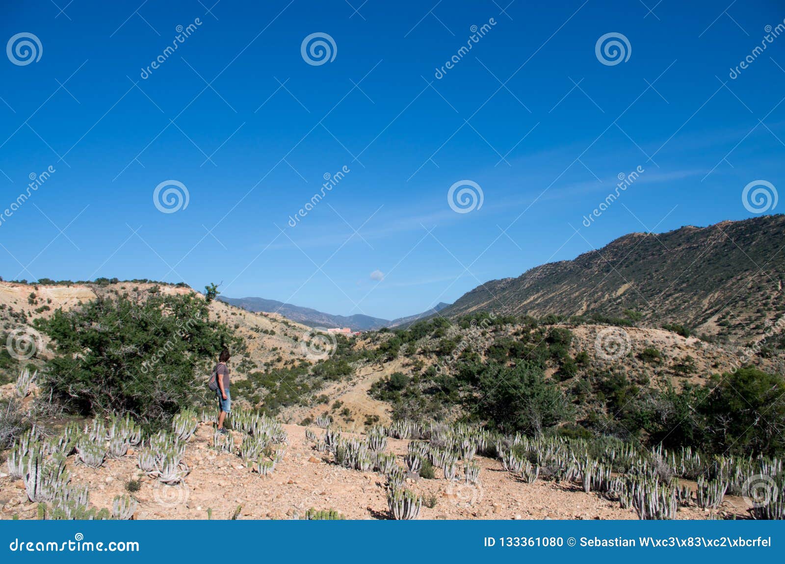 Geocaching in the Desert of Morocco Stock Photo - Image of park ...