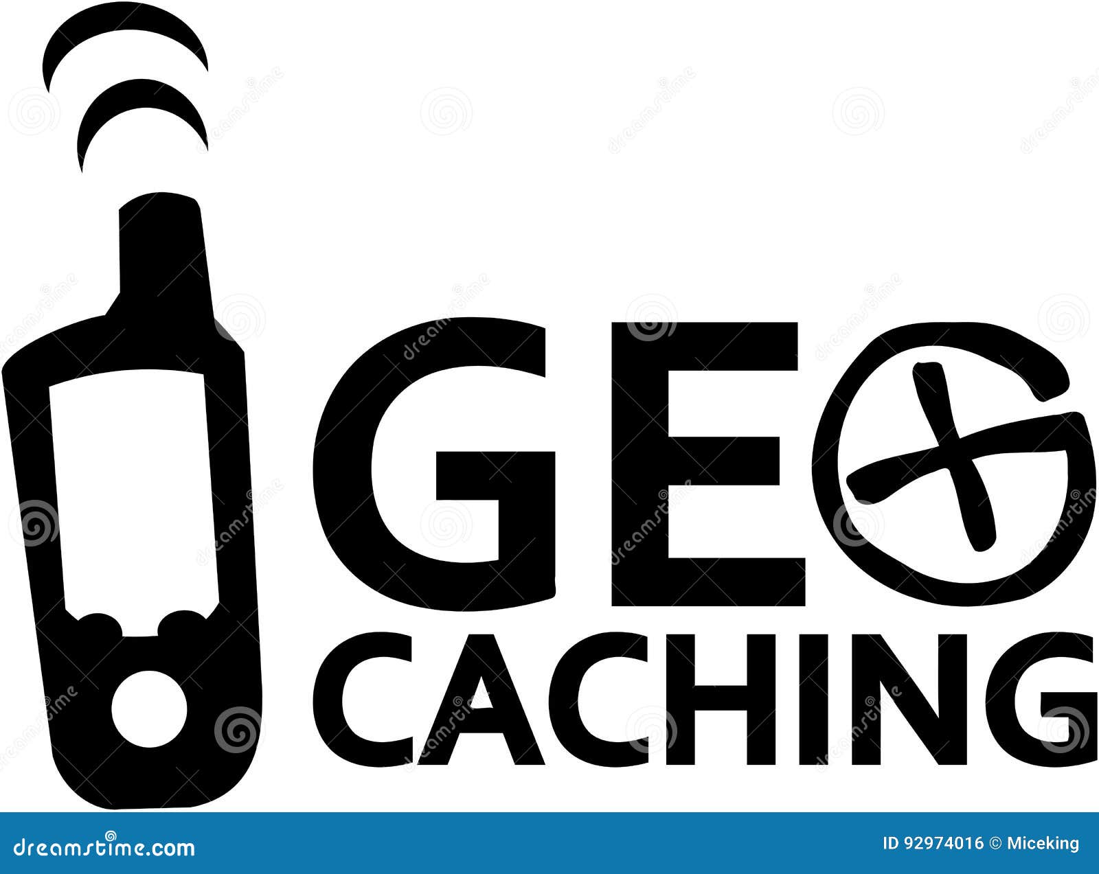 Geocaching with gps device stock vector. Illustration of compass - 92974016