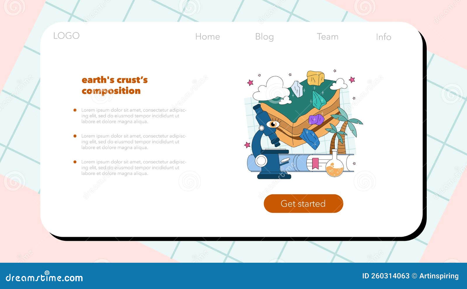 Geochemist Web Banner or Landing Page. Scientist Study Structure Stock ...
