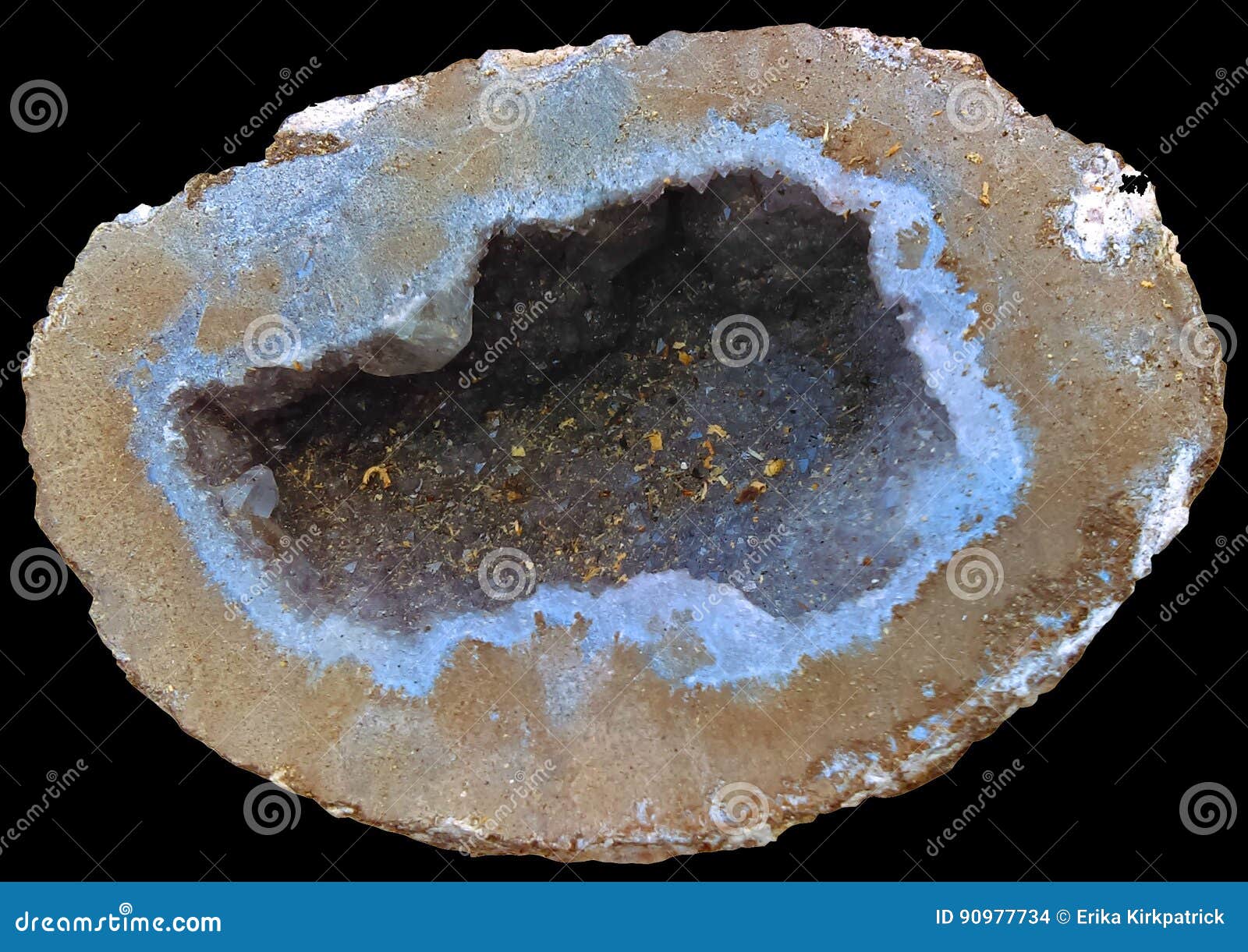 Geode Slice on Black Background Stock Photo - Image of health, geode ...