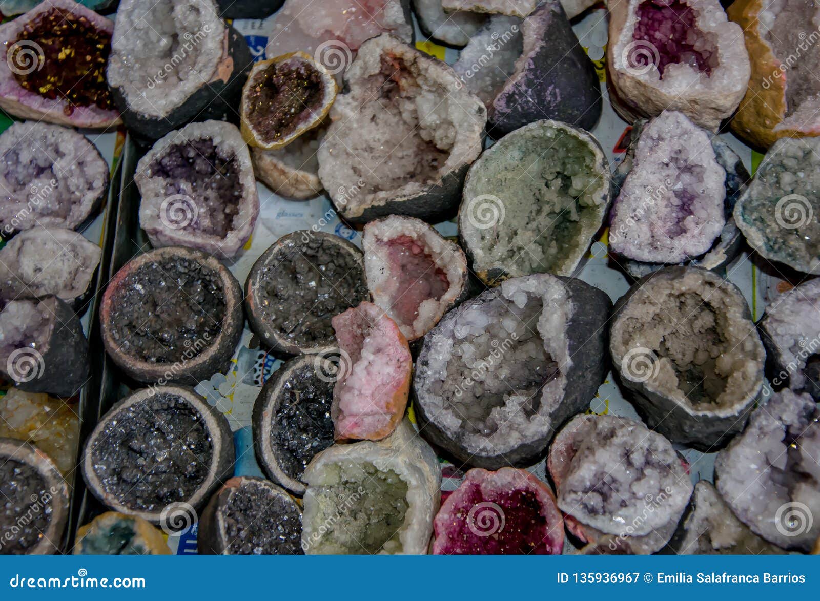 Geodes, Formation of Minerals of Different Colors Stock Image - Image ... Geodes, Formation of Minerals of Different Colors Stock Image - Image ...