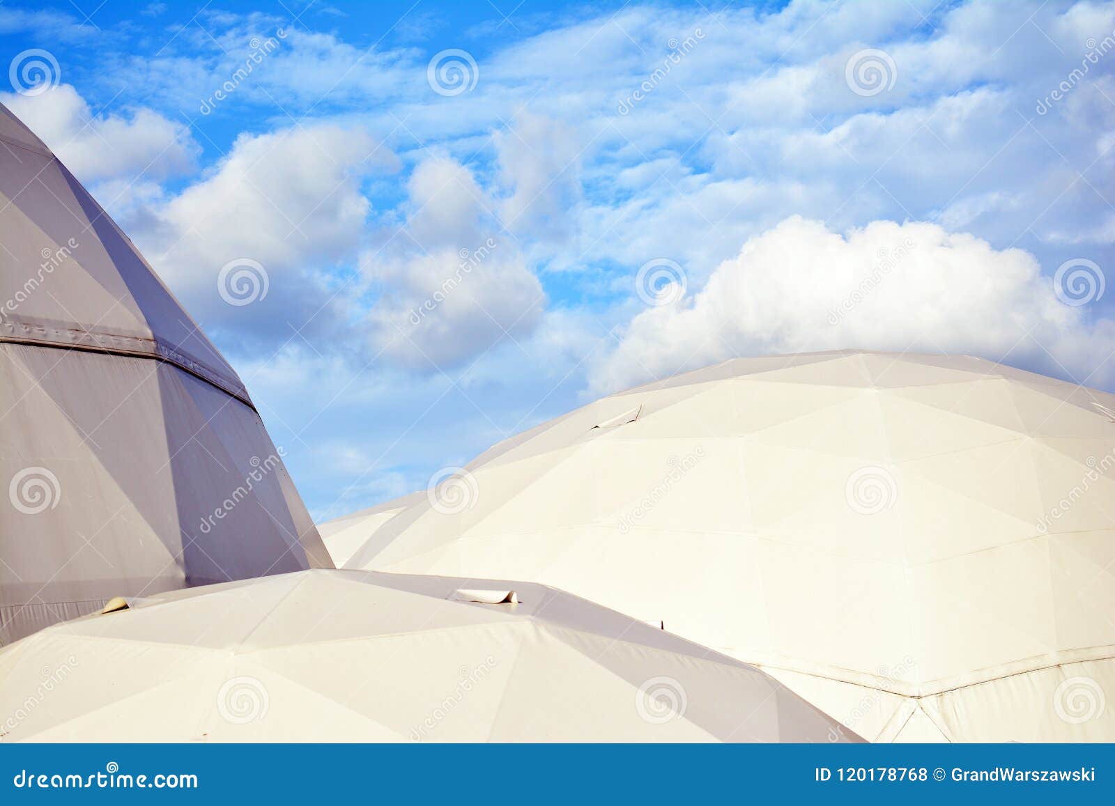Geodesic Dome on a Background of Blue Sky Stock Photo - Image of ...