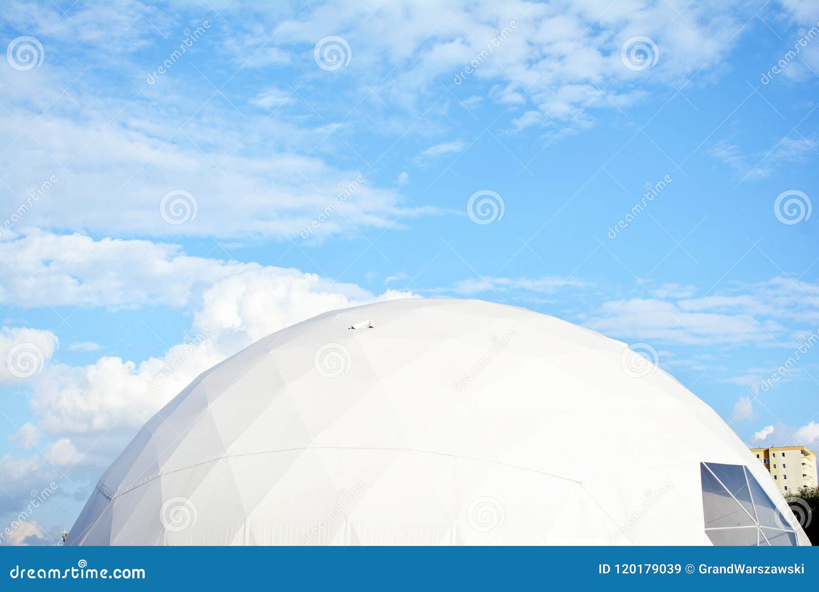 Geodesic Dome on a Background of Blue Sky Stock Image - Image of bolted ...