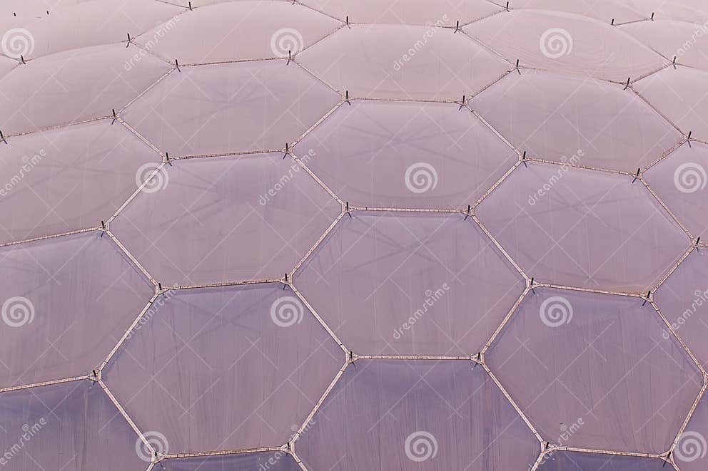Geodesic Dome with Hexagonal Panels at Eden Project in Cornwall, UK ...