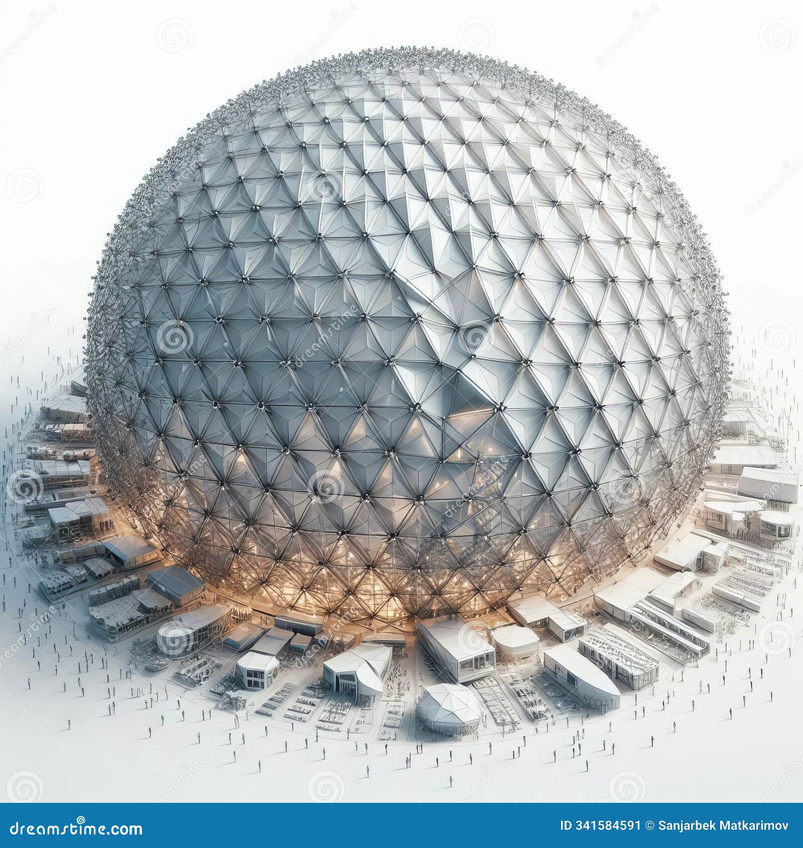 Geodesic Dome Home a Spherical Structure Composed of a Network O Stock ...