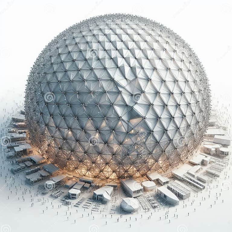 Geodesic Dome Home a Spherical Structure Composed of a Network O Stock Illustration ...