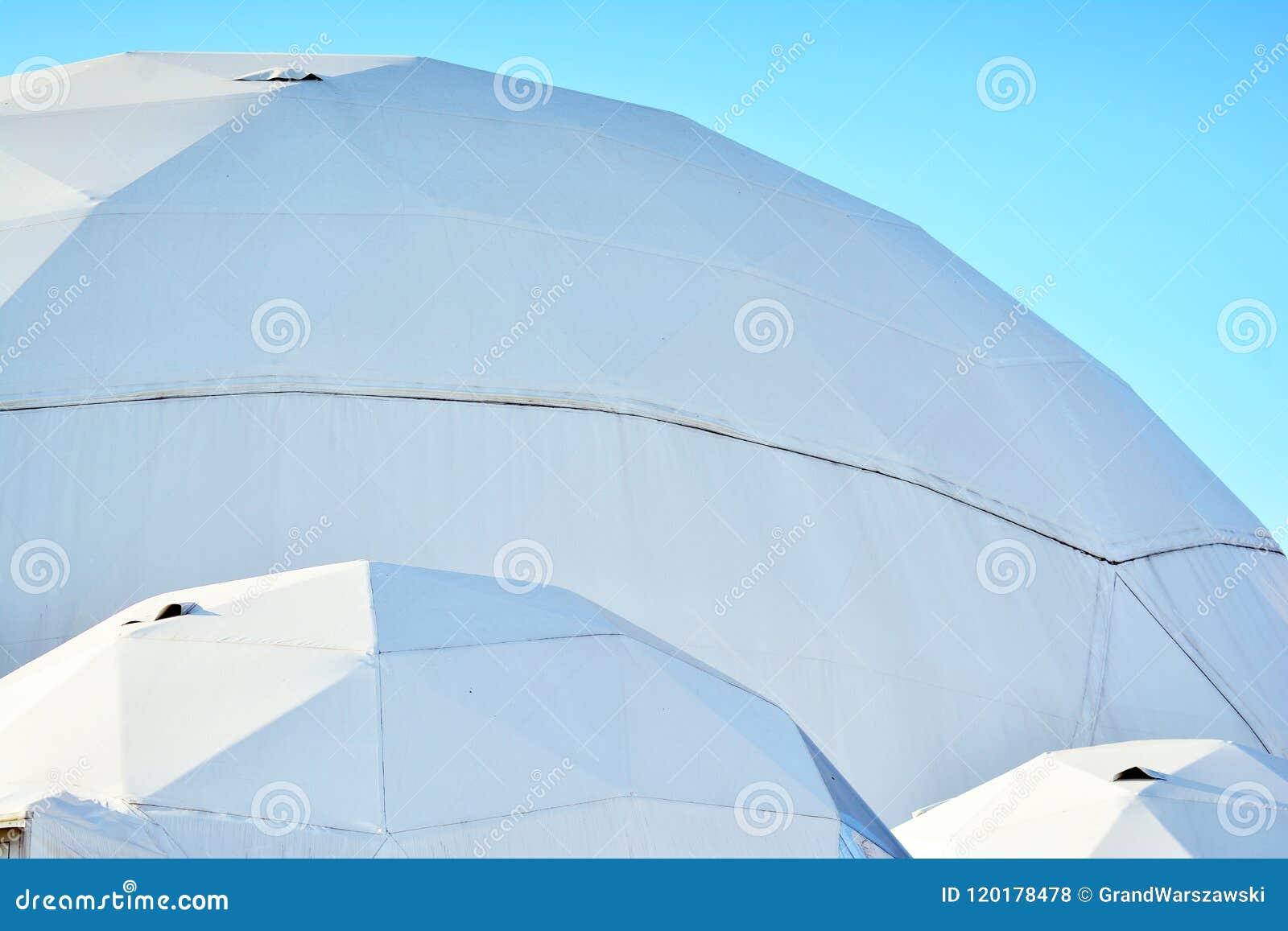 Geodesic Dome on a Background of Blue Sky Stock Photo - Image of ...