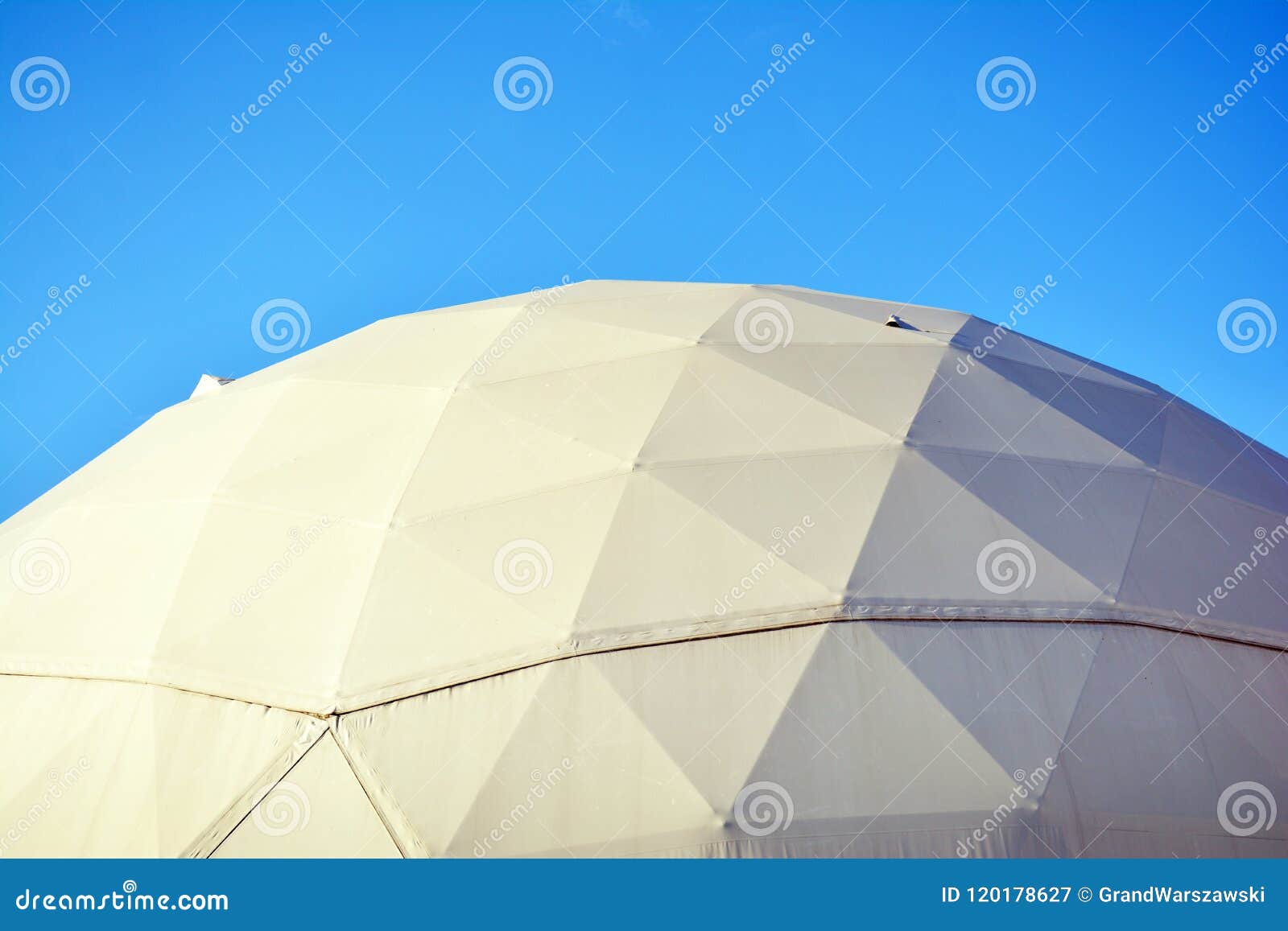 Geodesic Dome on a Background of Blue Sky Stock Image - Image of ...