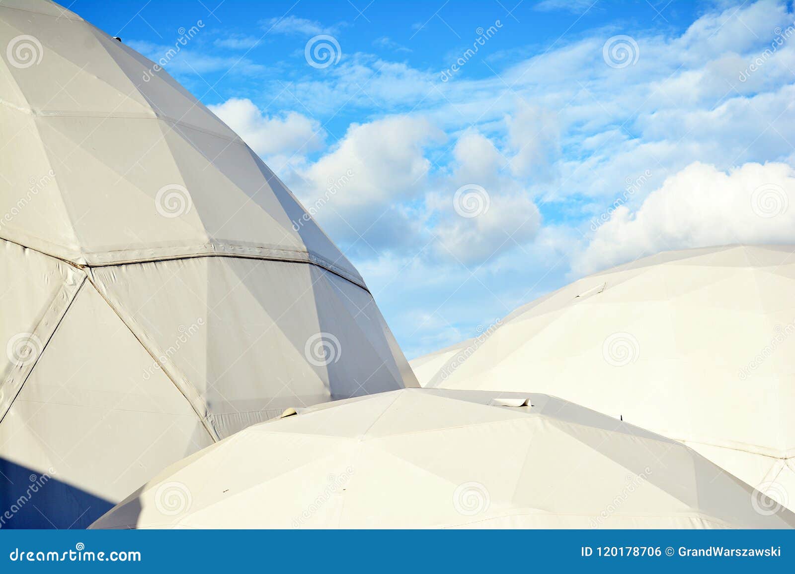 Geodesic Dome on a Background of Blue Sky Stock Photo - Image of design ...