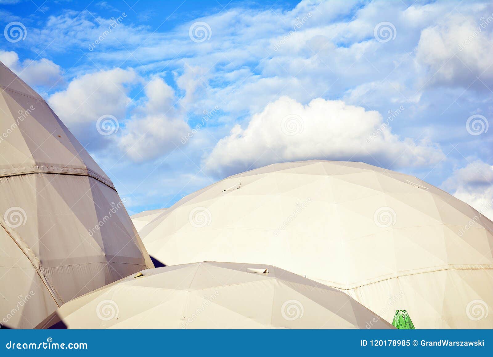 Geodesic Dome on a Background of Blue Sky Stock Image - Image of ...