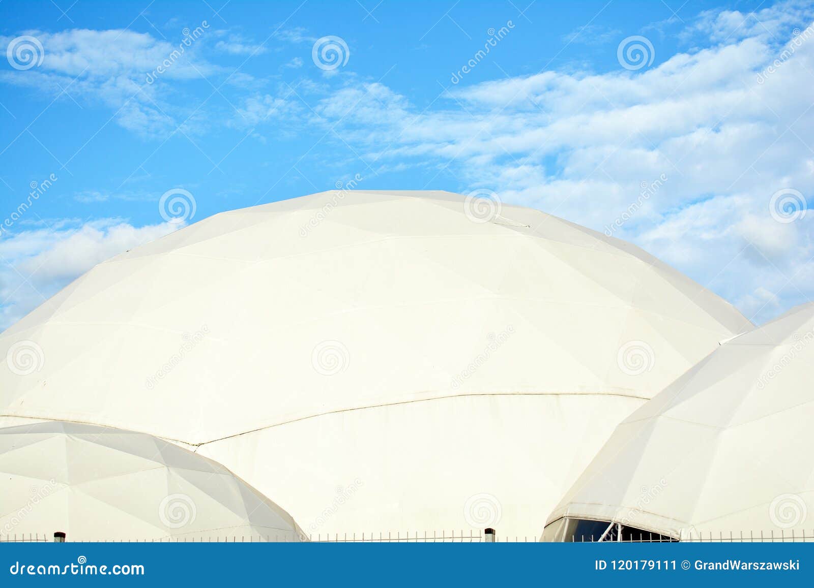 Geodesic Dome on a Background of Blue Sky Stock Image - Image of ...