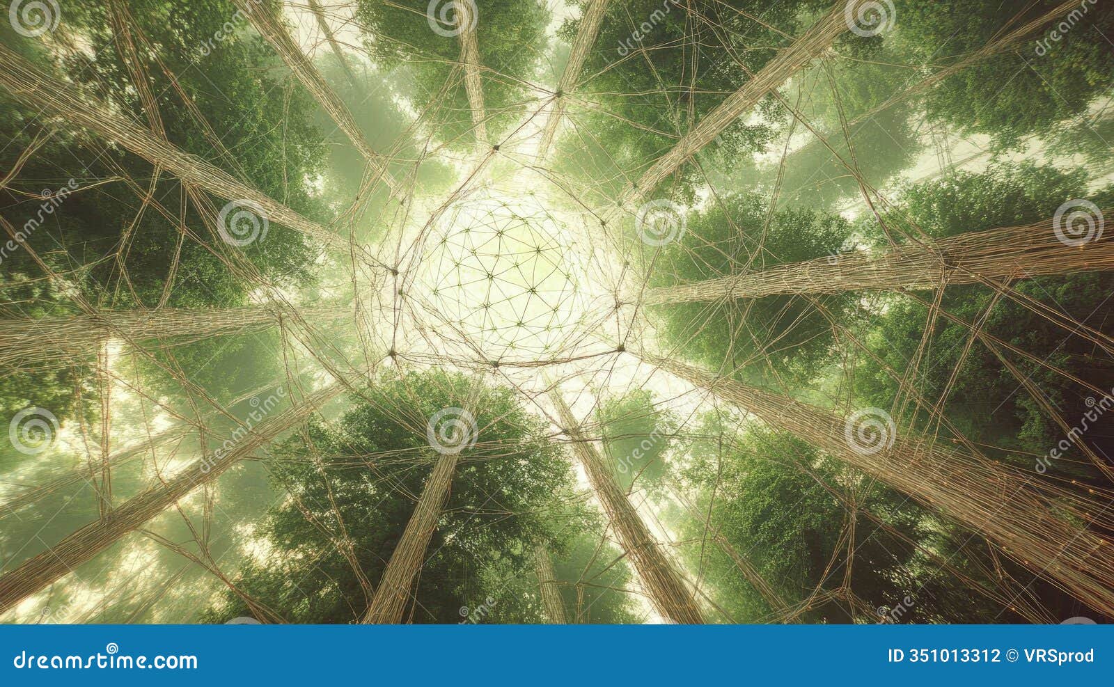 Geodesic Structure in a Forest Canopy View Stock Photo - Image of ...
