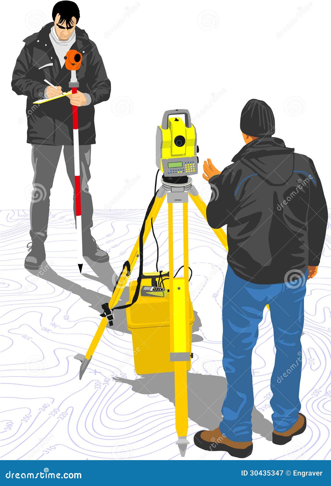 Geodesist Measure Cartoon Vector | CartoonDealer.com #30435347