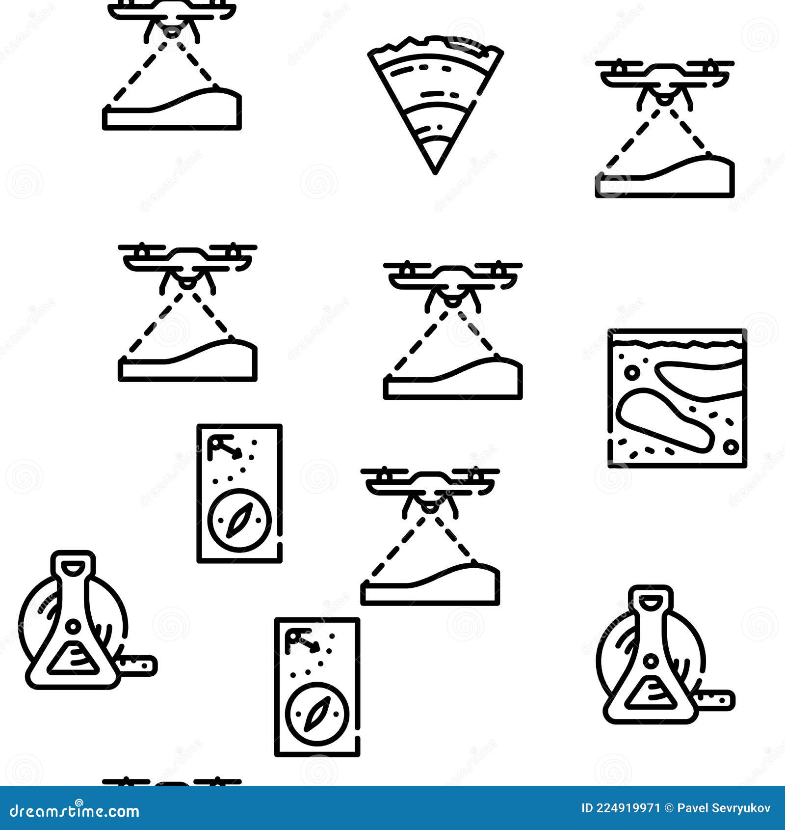 Geodesy Equipment Vector Seamless Pattern Stock Vector - Illustration ...