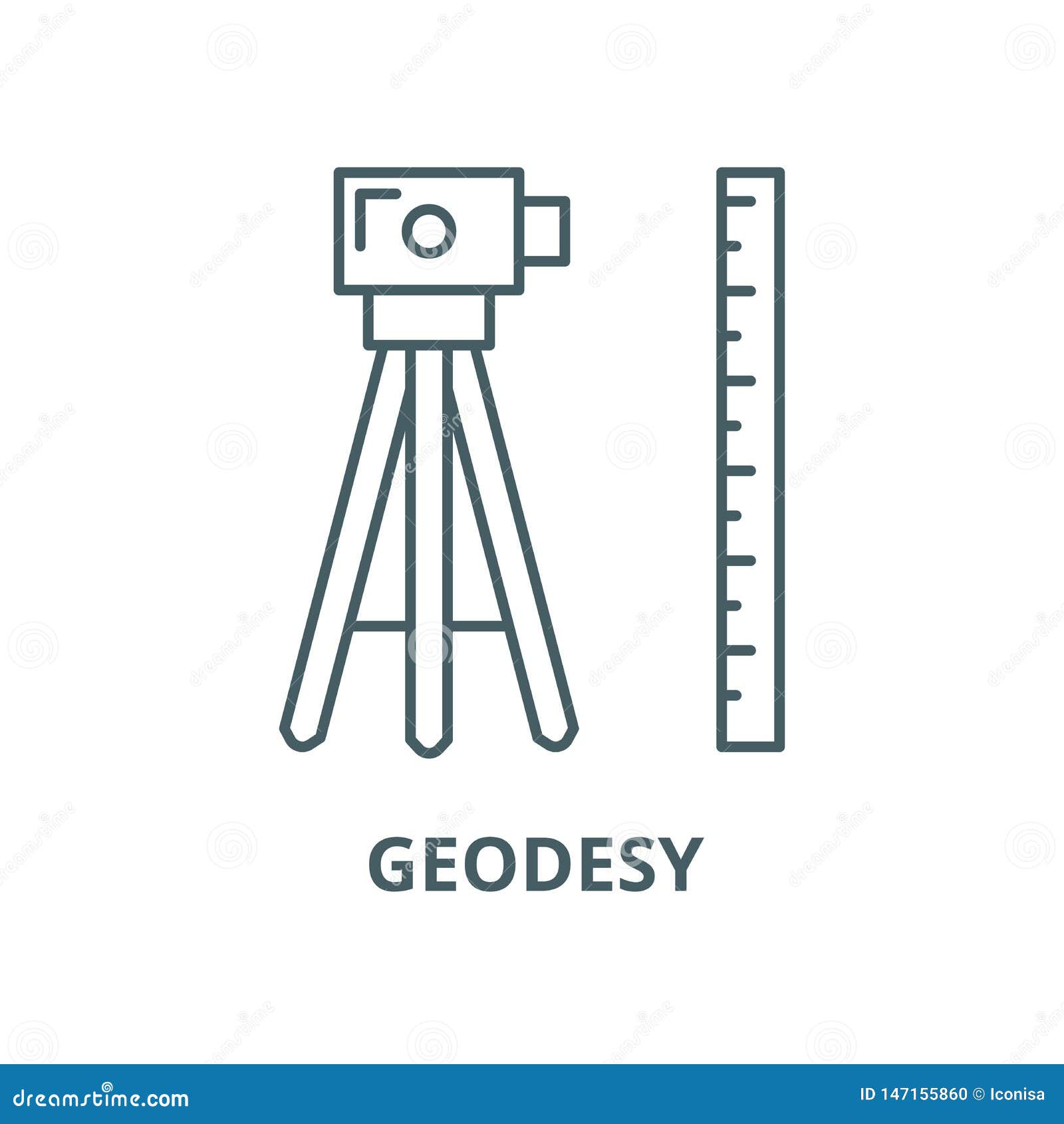 Geodesy Vector Line Icon, Linear Concept, Outline Sign, Symbol ...