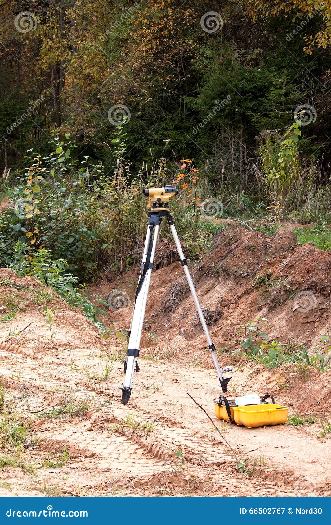 The Geodetic Device on a Building Site Stock Image - Image of accuracy ...